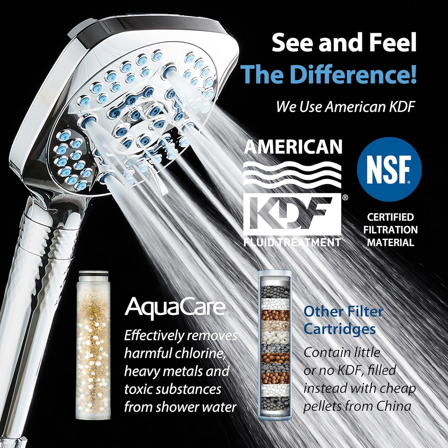 4X High Pressure 10 Spray Mode Filtered Showerhead - Handheld Shower ...