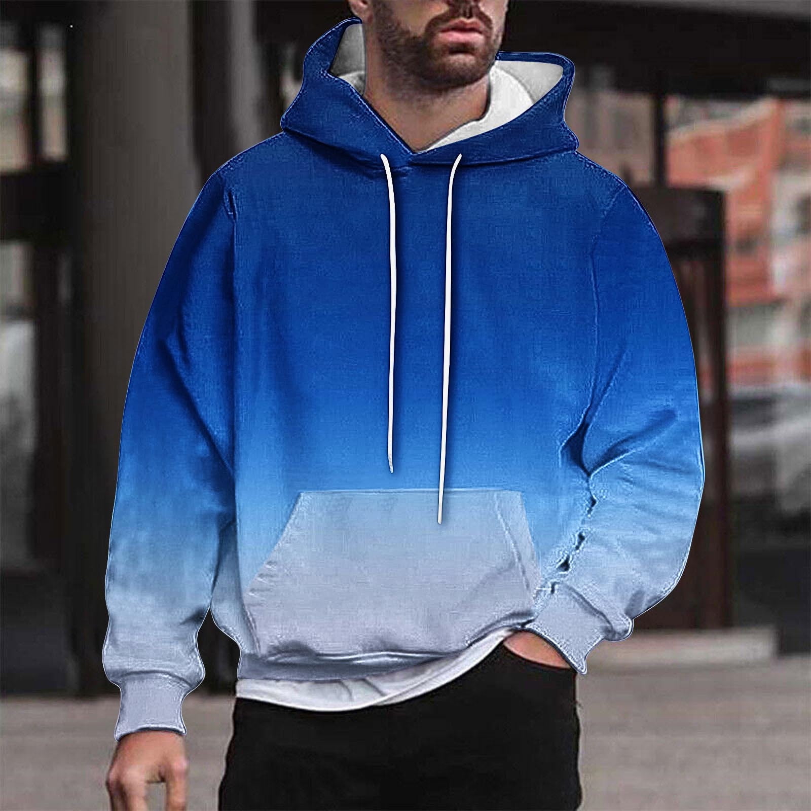 4X Hoodies & Sweatshirts for Men Big and Tall M-4XL Pullover Long ...