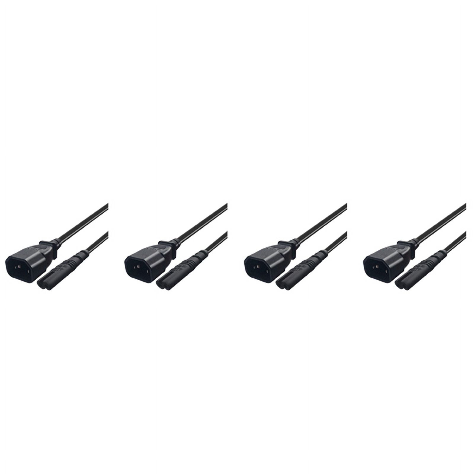 4X IEC 3-Pin C14 Male to C7 Female Converter Adapter Cable for PDU UPS ...