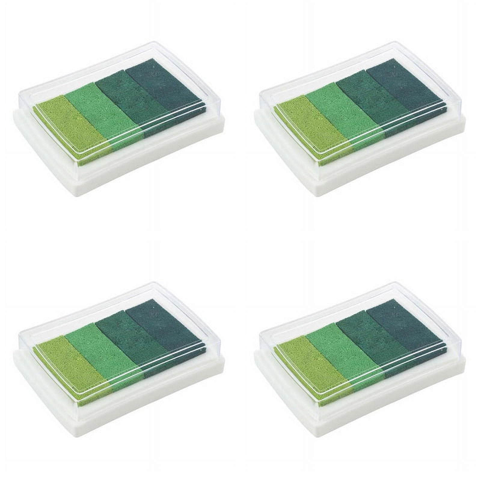 4X Inkpad Craft Multi Gradient Green 4 X Colors Ink Stamp Pad Oil Based ...