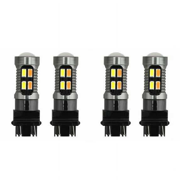 4X LED Light Dual Color Bulb T25 3157 P27-7W 5630 20SMD Canbus Car ...
