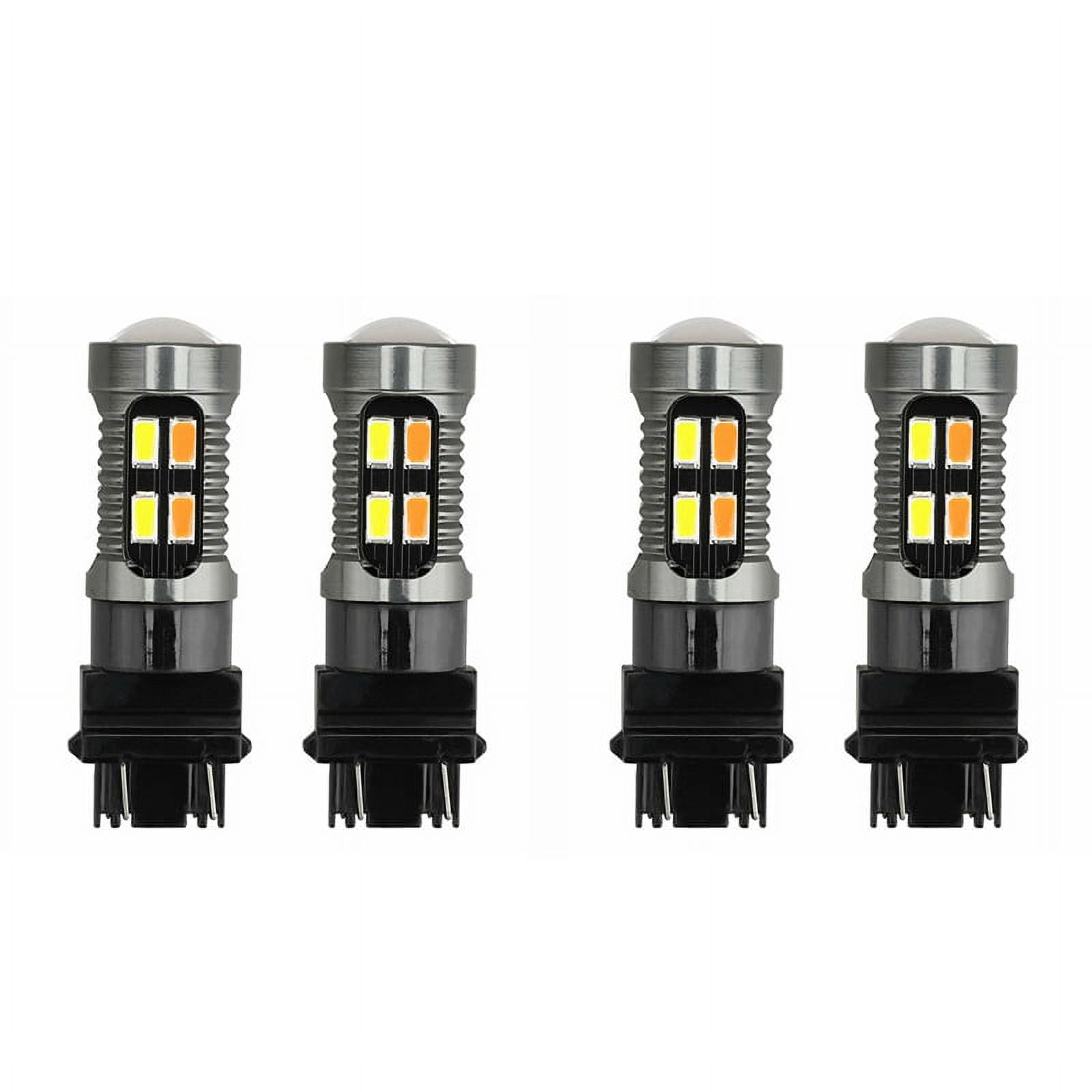 4X LED Light Dual Color Bulb T25 3157 P27-7W 5630 20SMD Canbus Car ...