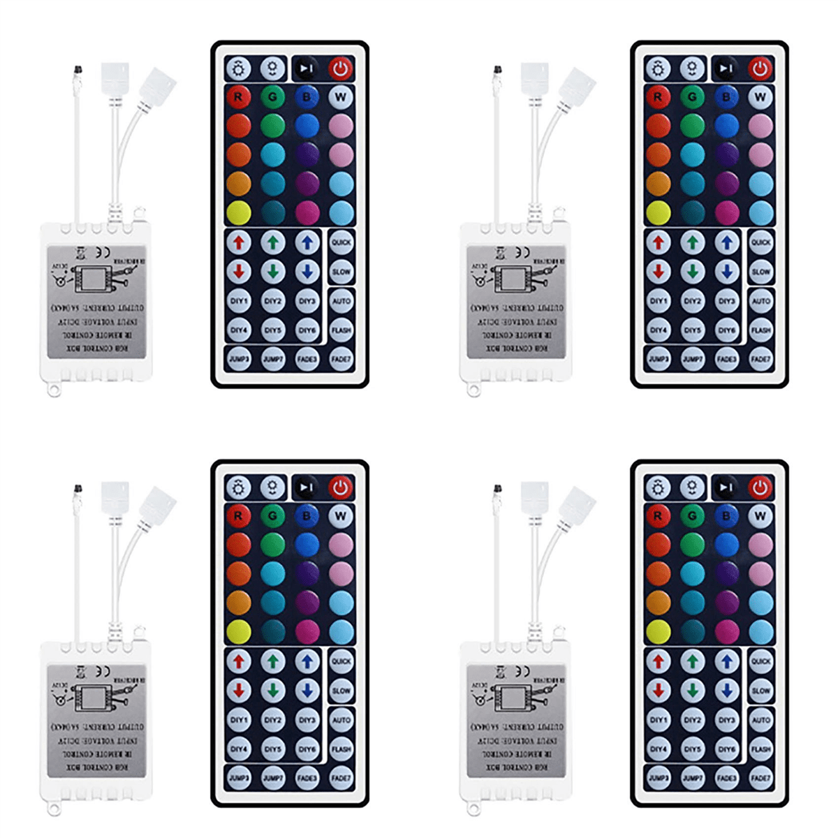 4X LED Strip RGB Control Box with Remote 44Keys RGB Control Box 44Key ...