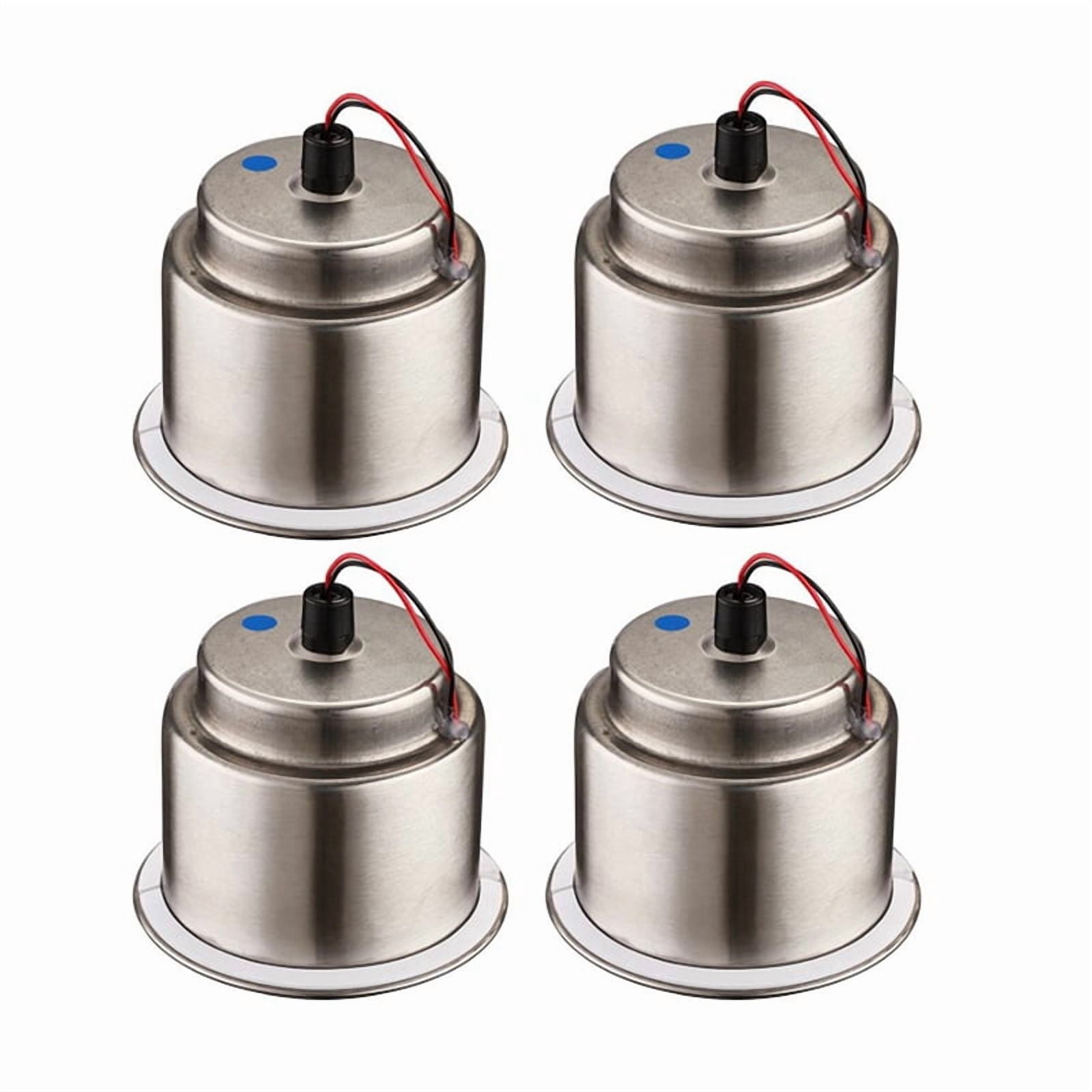 4X Led Light Drink Holder Led Recessed Stainless Steel Cup Drink Holder ...