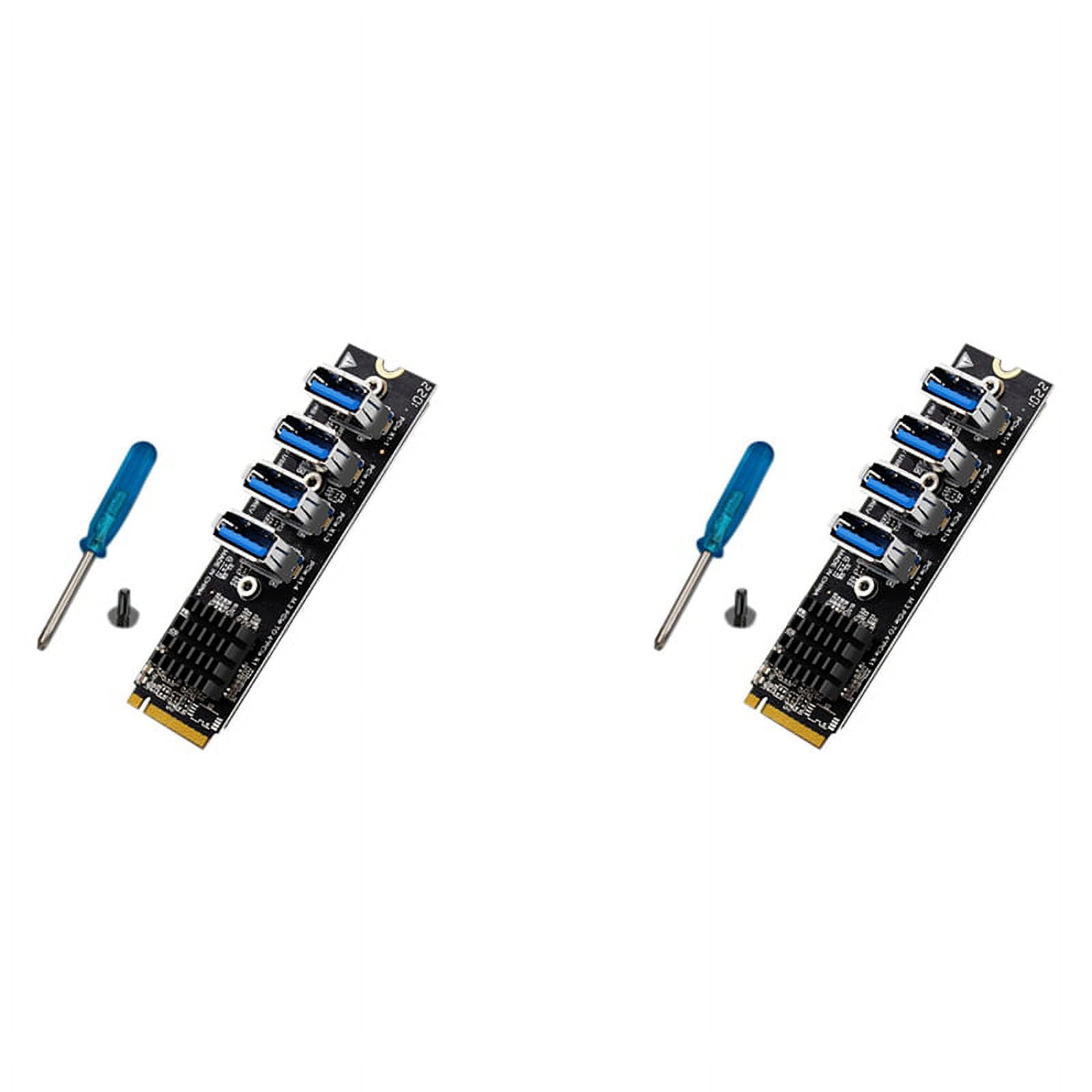 4X M.2 M-Key Pcie Expansion Cards M.2 to Pci-E X1 4 Port USB3.0 ...