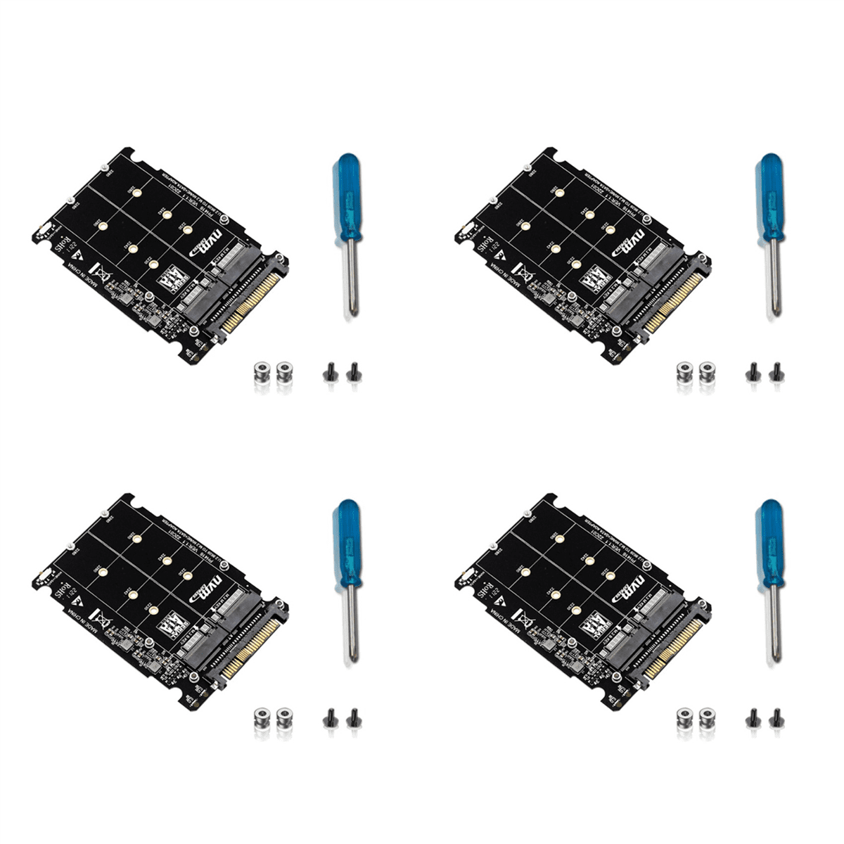 4X M.2 SSD to U.2 Adapter 2In1 M.2 NVMe SATA-Bus NGFF SSD to PCI-E U.2 ...