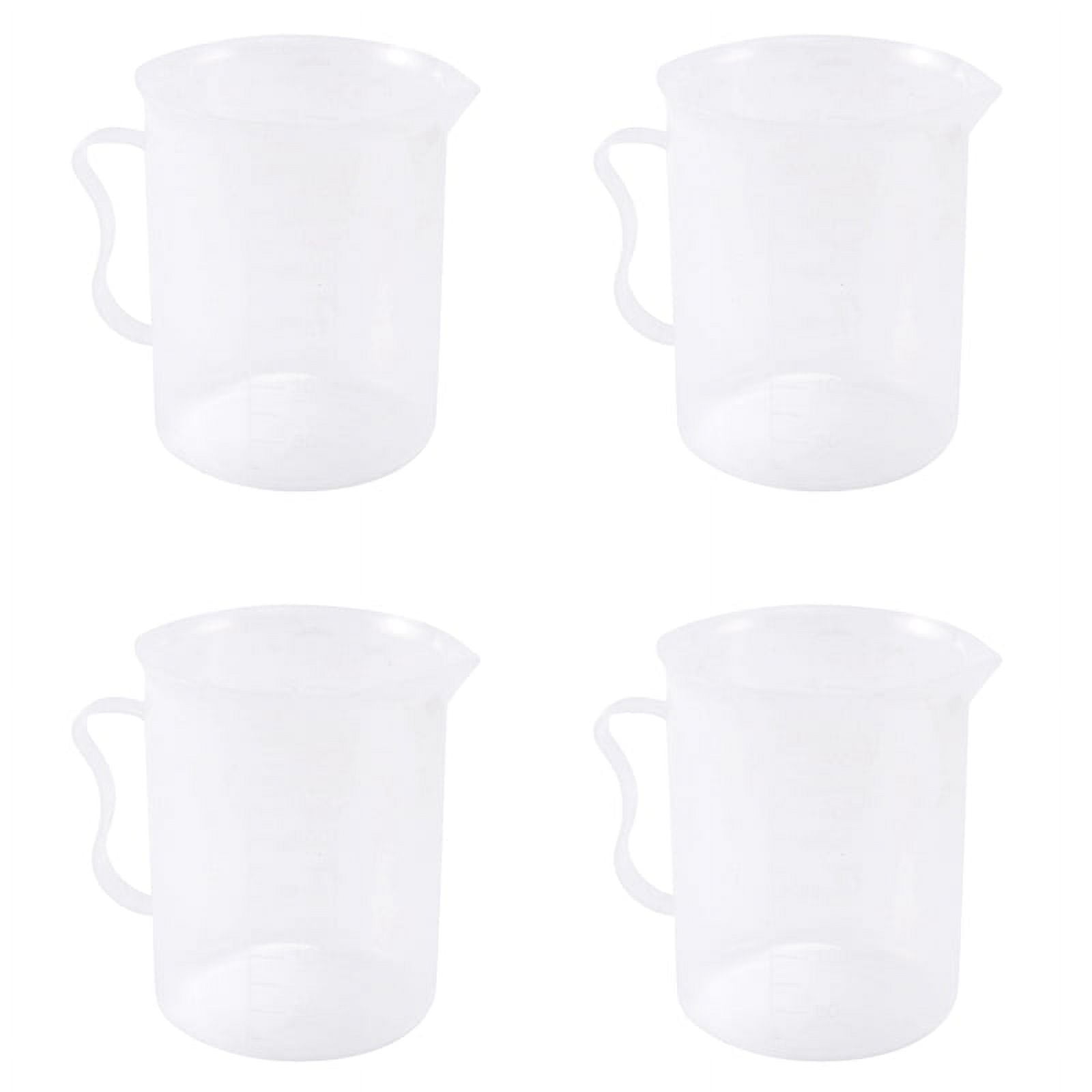 4X Measuring Jug 250ML Graduated Beaker Clear White Plastic Cup ...