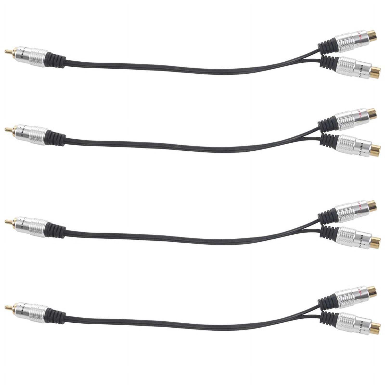 4X Metal Female to Dual 2- Male Gold Plated Adapter, Stereo Splitter Y ...