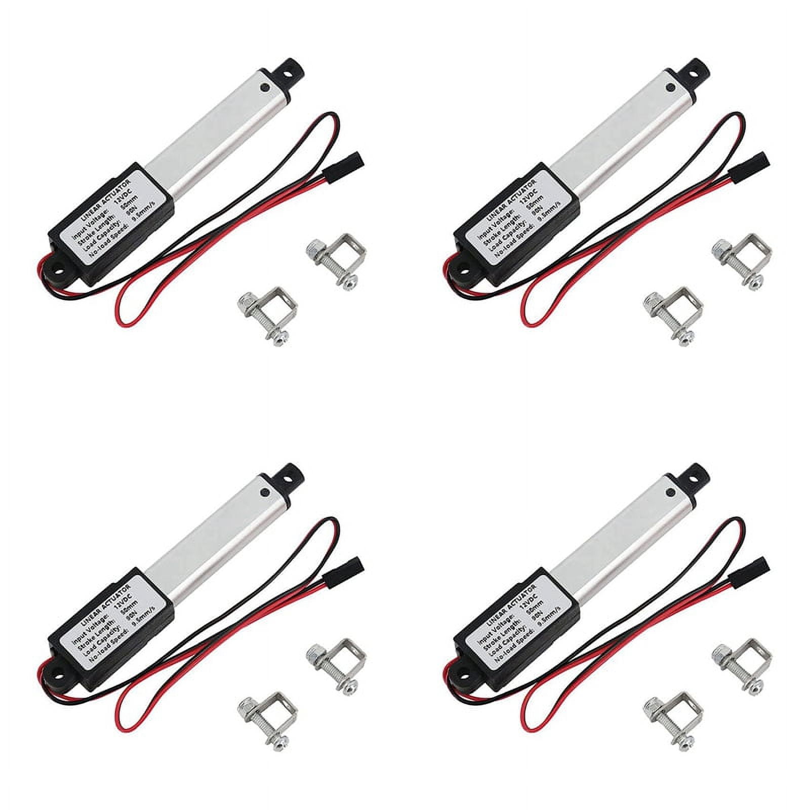 4X Micro-Linear Actuator, 2 Inch Stroke, 90N/20.3Lb,Speed 9.5mm/S ...