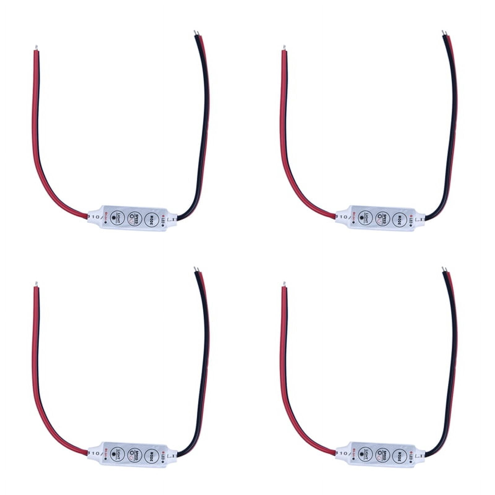 4X Mini 3 Keys Controller Dimmer for 3528 5050 LED Single Color Strip ...