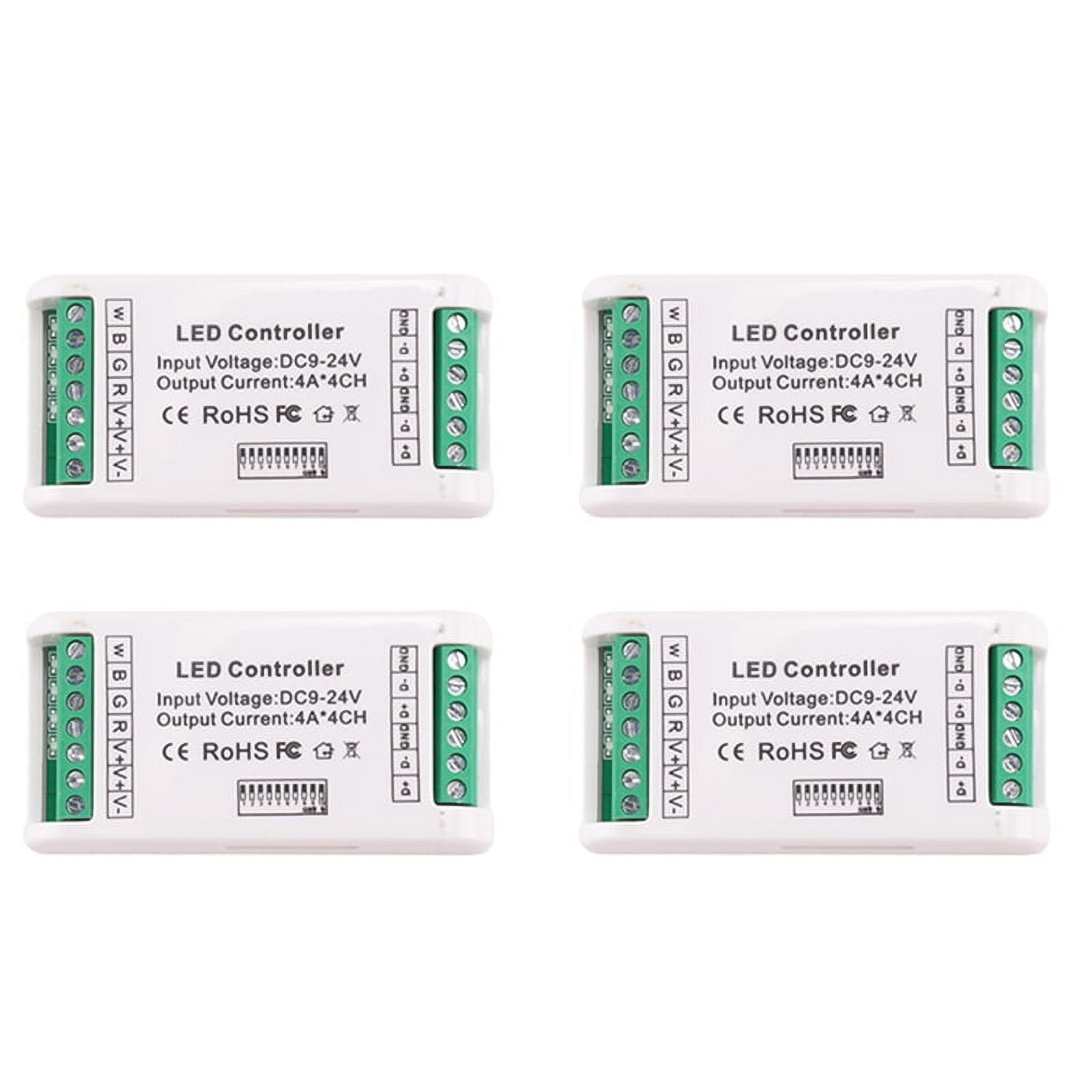 4X Mini 4 Channel RGBW Decoder 16A RGB RGBW Strip Controller 512 Dimmer Driver for LED Strip ...