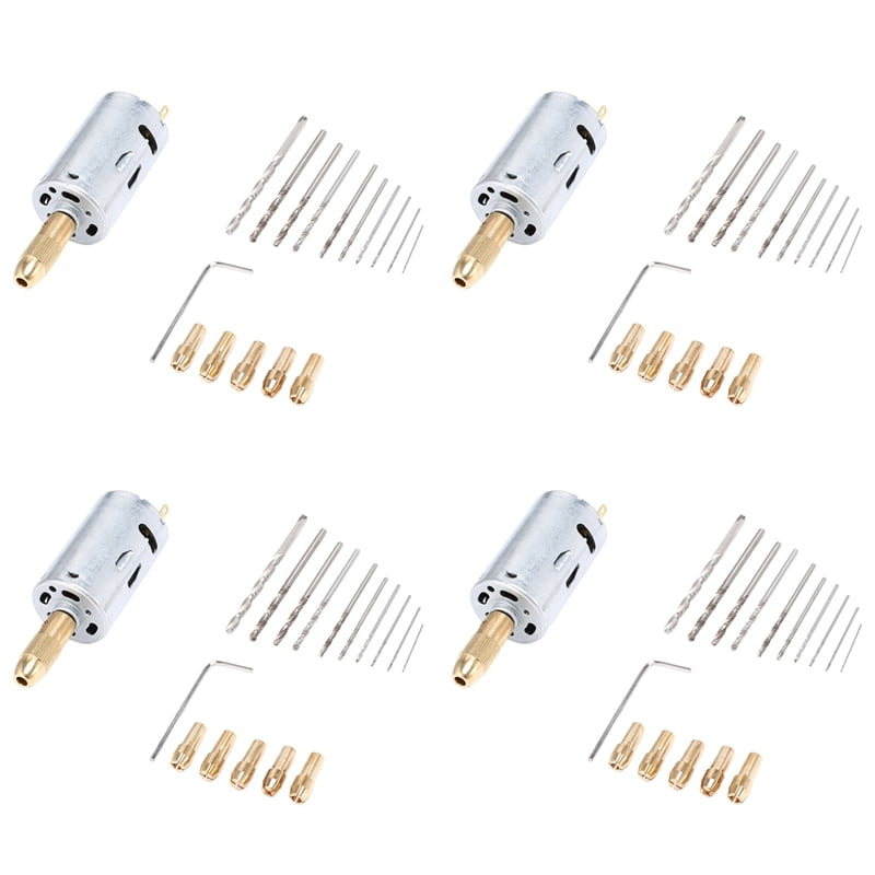 4X Mini Electric Hand Drill Bit Set DC 12V Motor 0.5-3mm HSS Twist ...