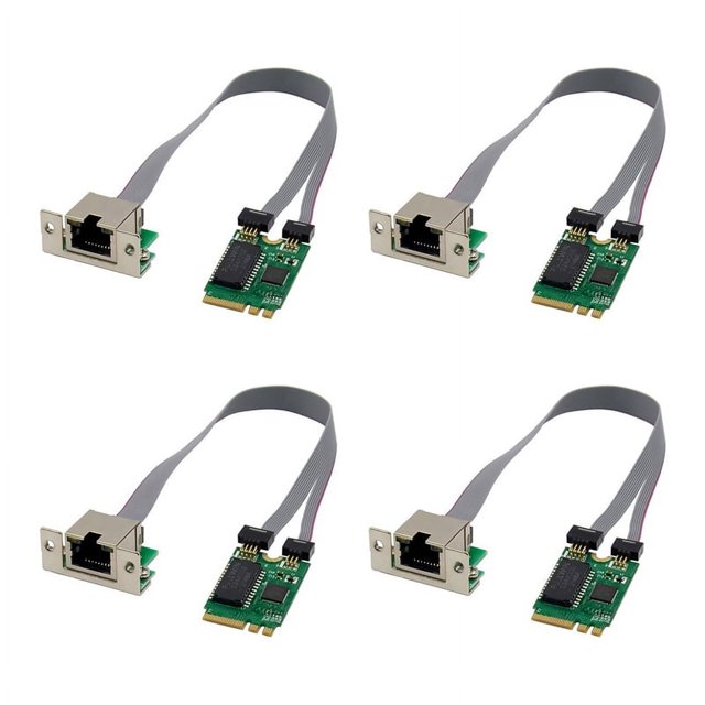 4X Mini PCIE Network Card M.2 A+E to RTL8111F Gigabit Ethernet Card ...