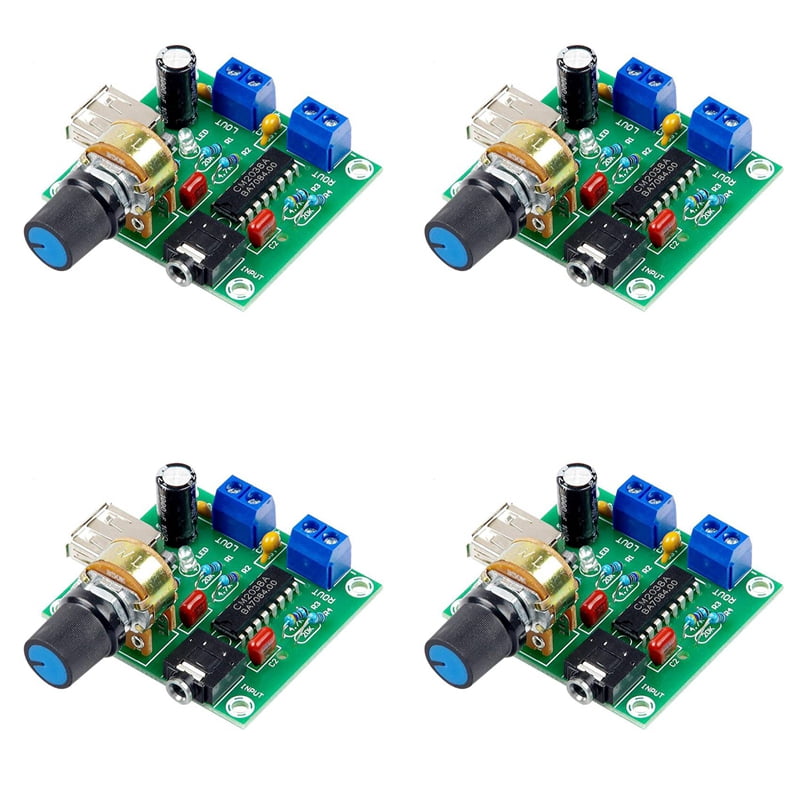 4X Mini Power Amplifier Board 5W+5W HiFi Two-Channel PM CM2038 5V USB ...