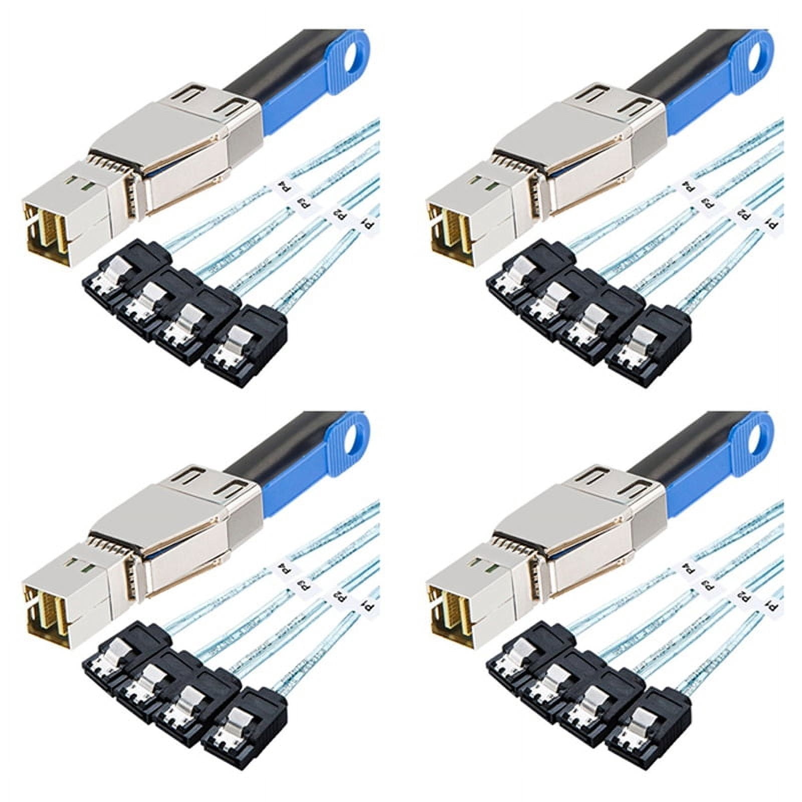 4X Mini SAS HD SFF-8644 to 4 X 7Pin Hard Disk Cable 12Gbps Server ...