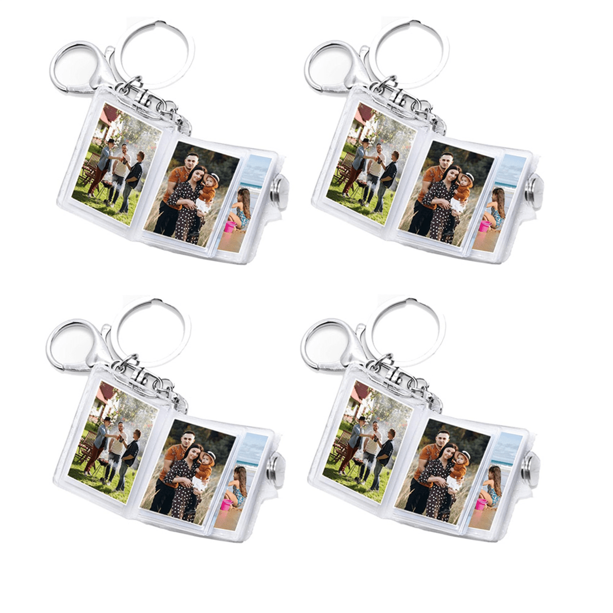 4X Mini Small Photo Album Keychain 16 Pictures Book Holder Keyring DIY Gifts for Boyfriend ...