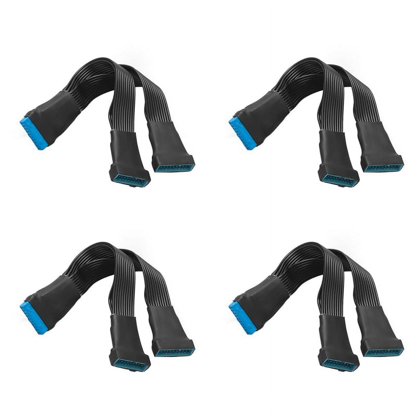 4X Motherboard USB 3.0 19PIN Header 1To2 Extension Splitter Cable 19Pin ...