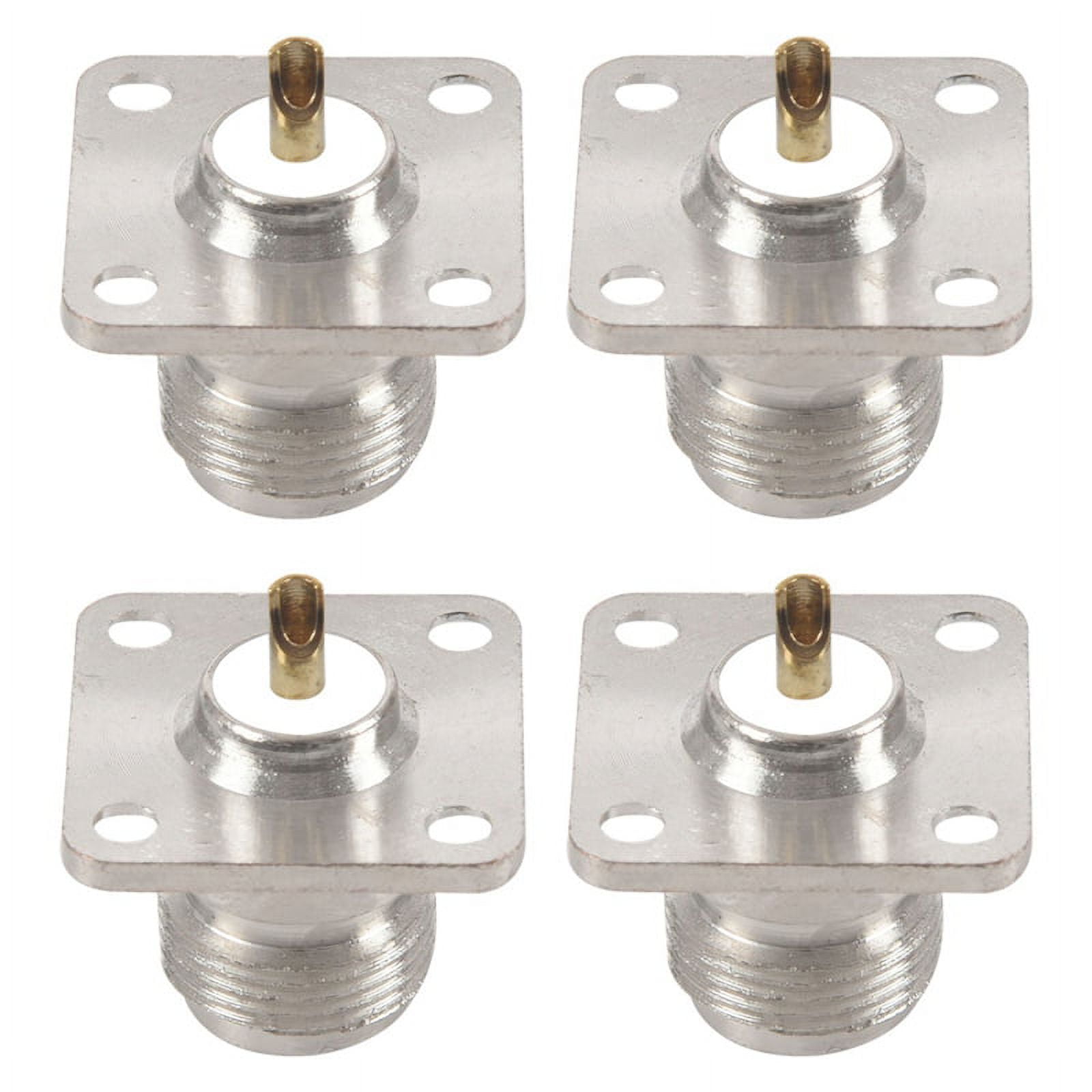 4X N Type Female Jack RF Coax Connector 4-Hole Panel Mount with Solder ...