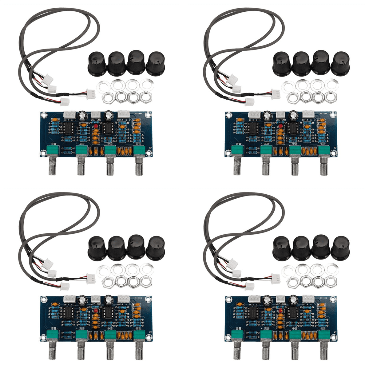 4X NE5532 Tone Board Preamp Pre-Amp with Treble Bass Volume Adjustment ...