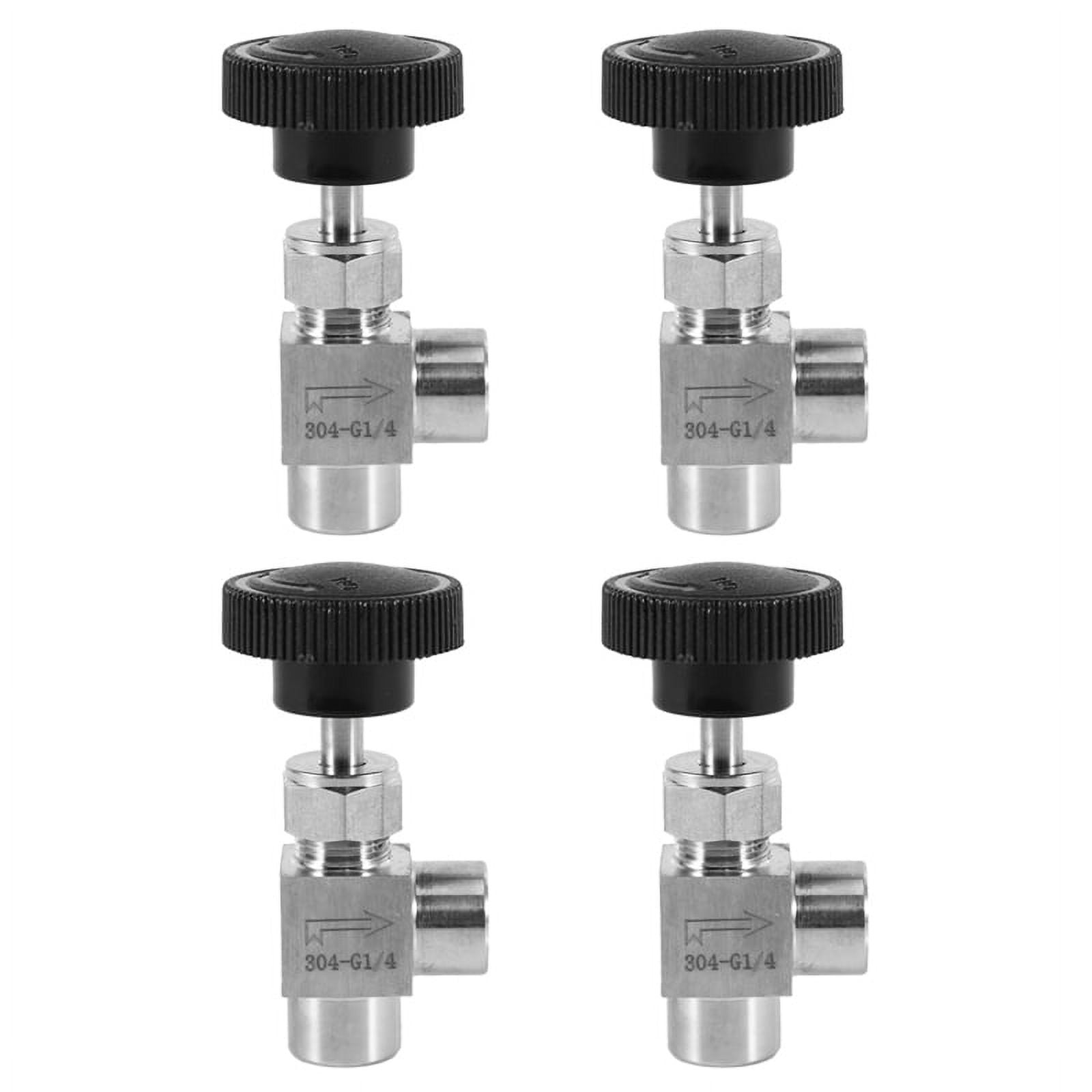 4X Needle Valve Adjustable Needle Valve 1/4 Inch Right Angle Female ...