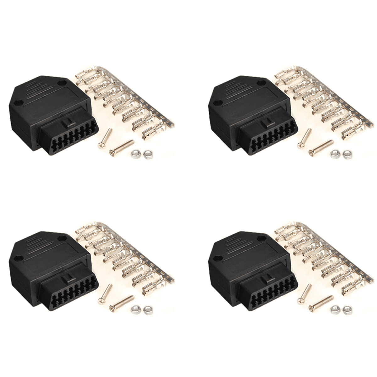 4X OBD2 OBD II 16 Pin Connector Socket Diagnostic Tool Adapter OBD ...