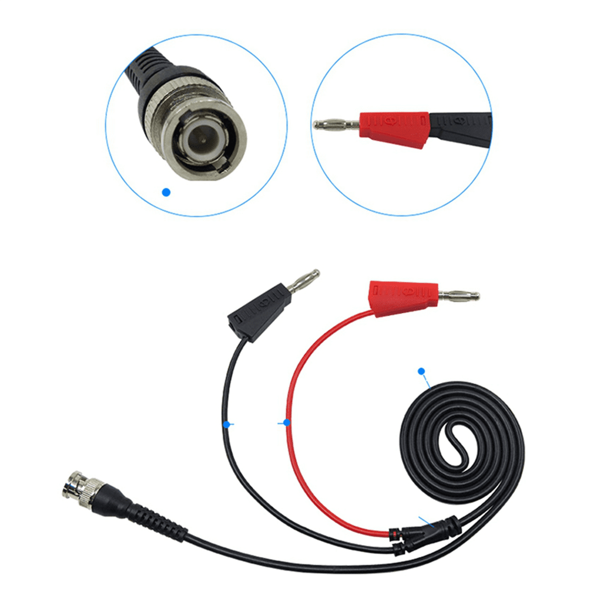 4X P1009 BNC to Dual 4MM Stackable Banana Plug Test Lead Probe BNC ...