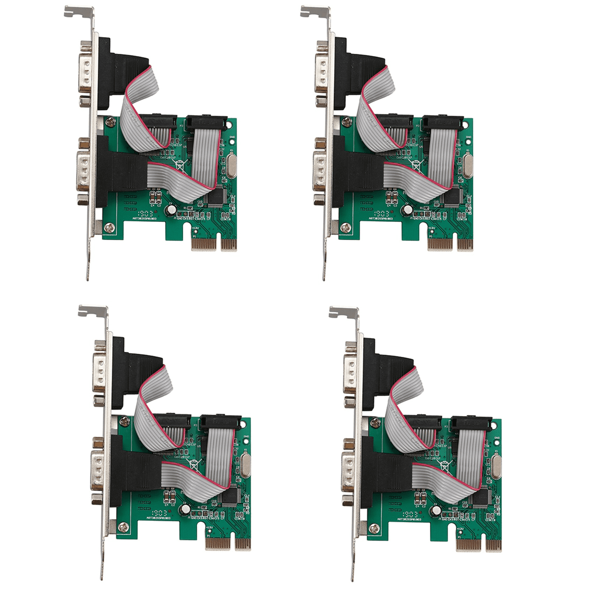 4X PCI-E PCI Express Dual Serial DB9 RS232 2 Ports Controller Adapter ...
