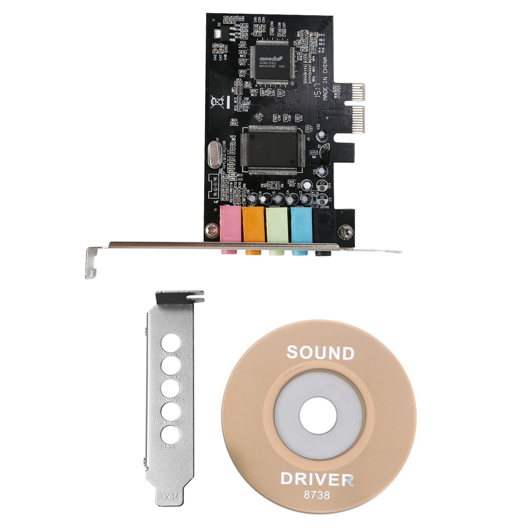 4X PCIe Sound Card 5.1, PCI Surround 3D Audio Card for PC with High ...