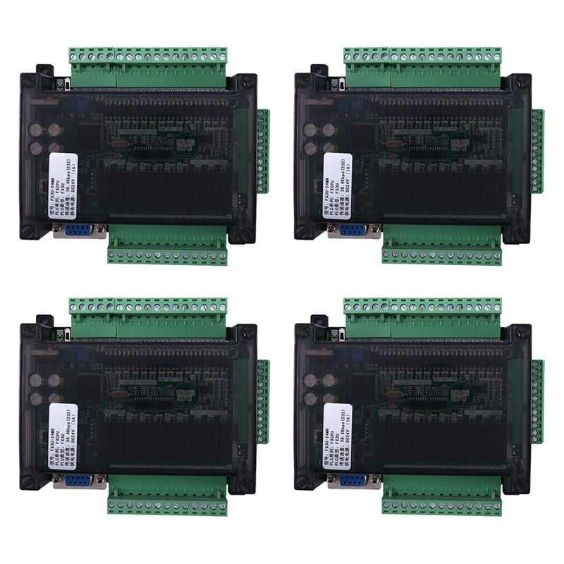 4X PLC Industrial Control Board FX3U-24MR High-Speed Household PLC ...