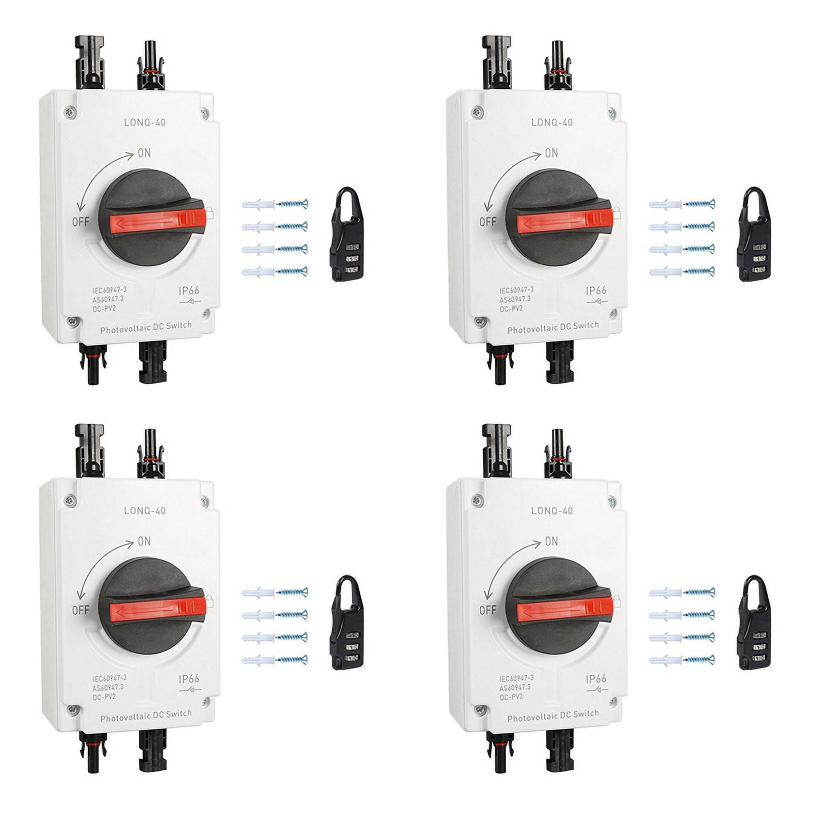 4X PV Solar Photovoltaic Disconnect Switch, LONQ-40 DC Isolator Solar ...