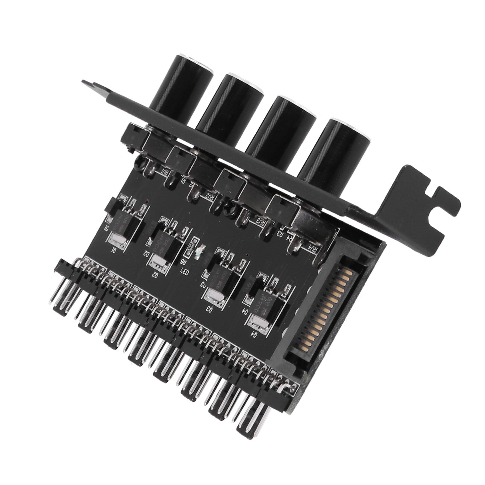 4X Pc 8 Channels Fan Hub 4 Knob Cooling Fan Speed Controller for Cpu ...