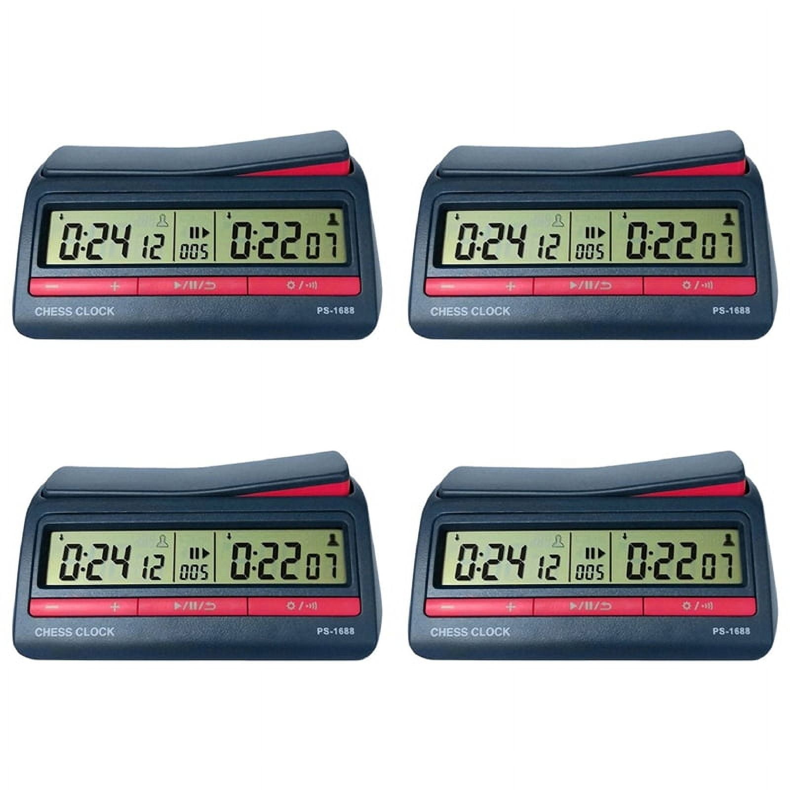4X Professional Advanced Chess Digital Timer Chess Clock Count Up Down Board Game Clock PS-1688 ...