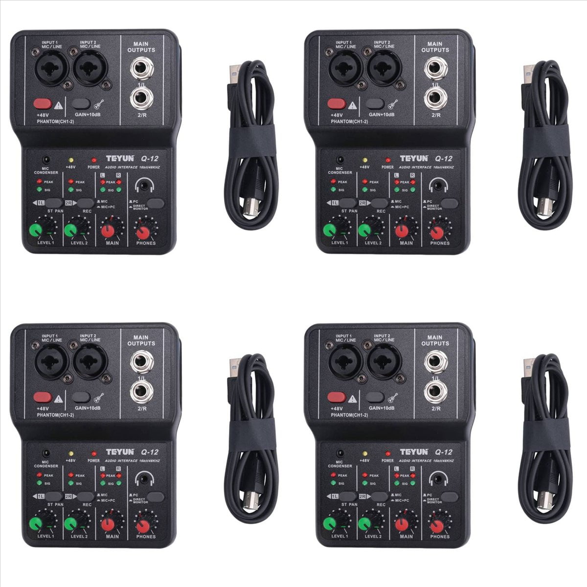 4X Q-12 Sound Card Audio Mixer Sound Board Console Desk System ...