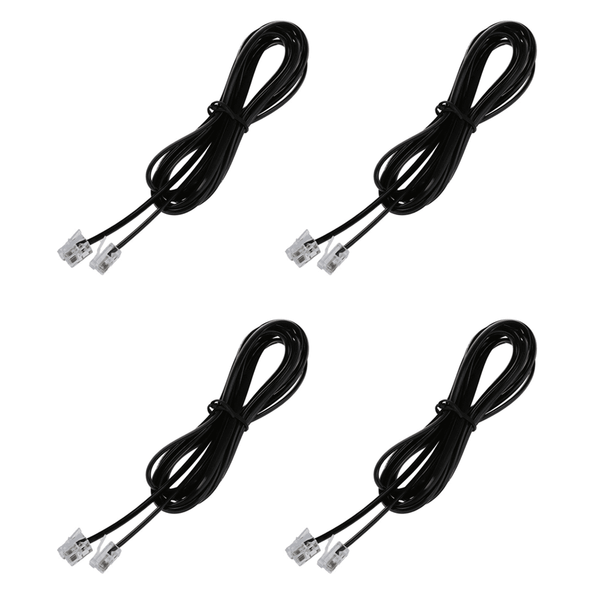 4X RJ11 6P4C Telephone Cable Cord ADSL Modem 2 Meters - Walmart.com
