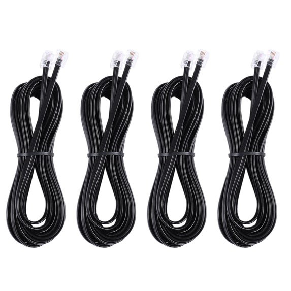 4X RJ11 6P4C Telephone Cable Cord ADSL Modem 5 Meters - Walmart.com