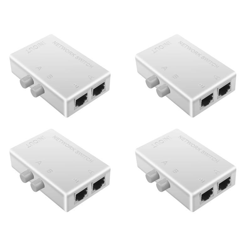 4X RJ45 Network Switch 2 Port LAN Ethernet Network Box Switcher RJ45 ...