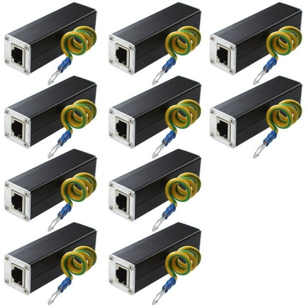 4X RJ45 Plug Ethernet Network Surge Protector Arrester 100MHz - Walmart ...