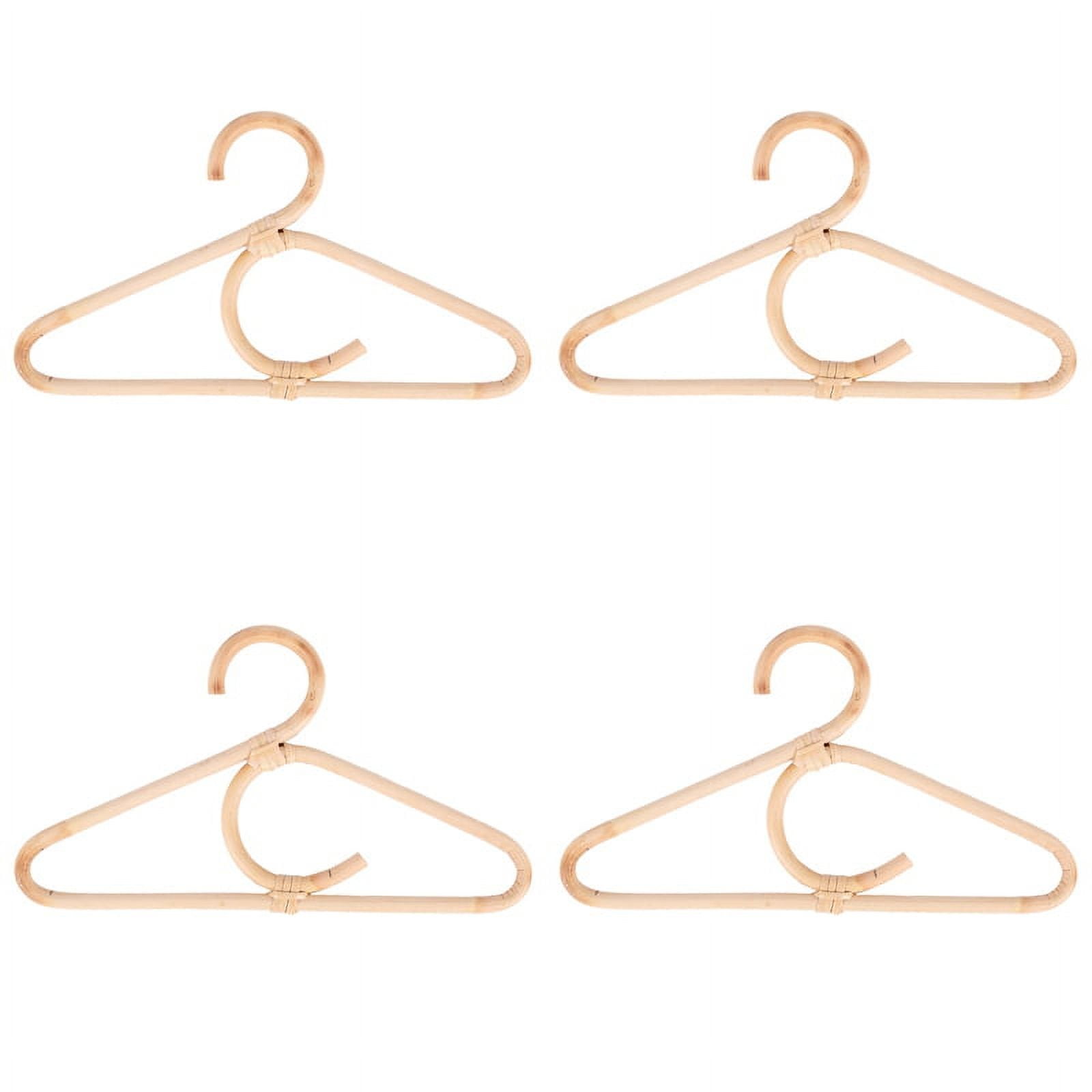 4X Rattan Clothes Hanger Style Kids Garments Organizer Rack Children ...