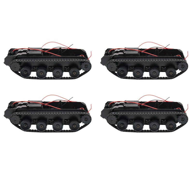 4X Rc Tank Smart Robot Tank Car Chassis Kit Rubber Track Crawler for ...