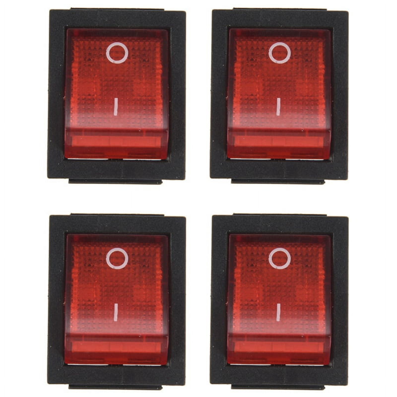 4X Red Light 4 Pin DPST ON/OFF Snap in Rocker Switch 15A/250V 20A/125V ...