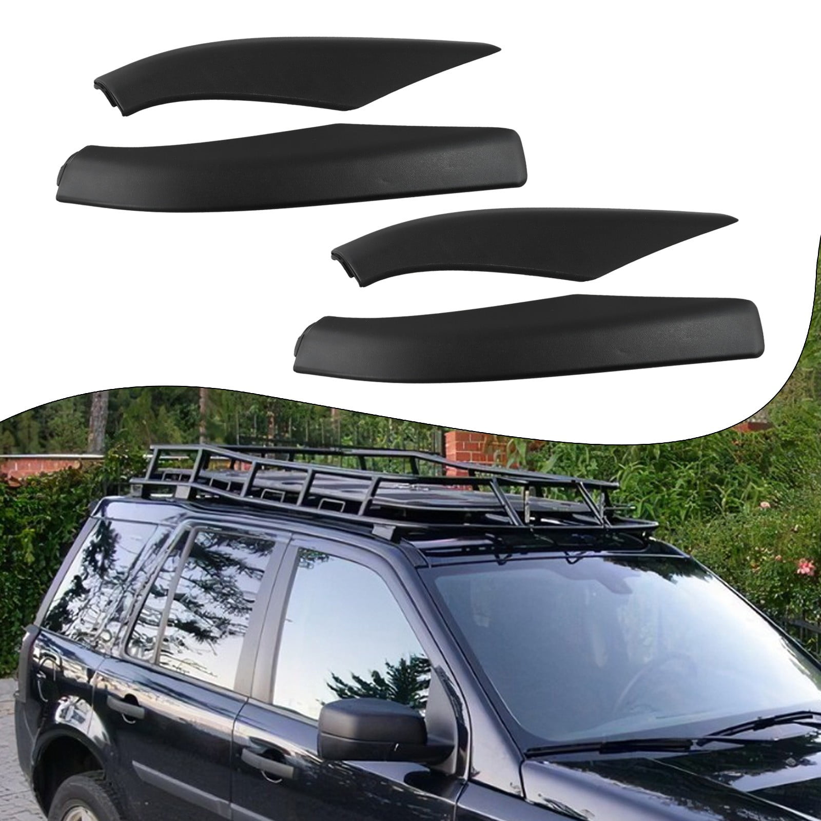 4X Roof Rack Cover Rail End Shell Cap For Land Rover For Freelander 2 ...