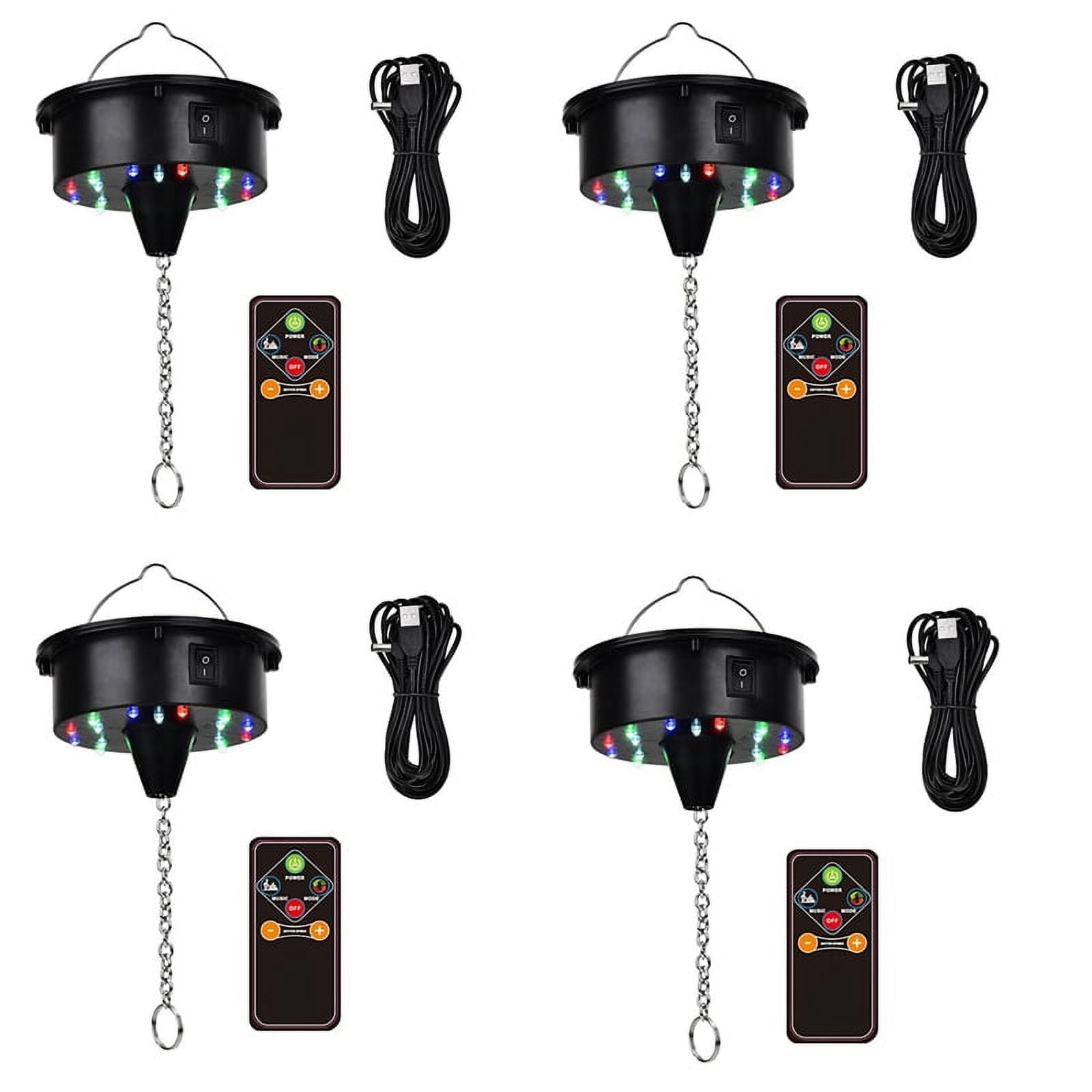 4X Rotating Disco Ball Motor Lights with Remote,18 LEDs for 12 16 20 ...