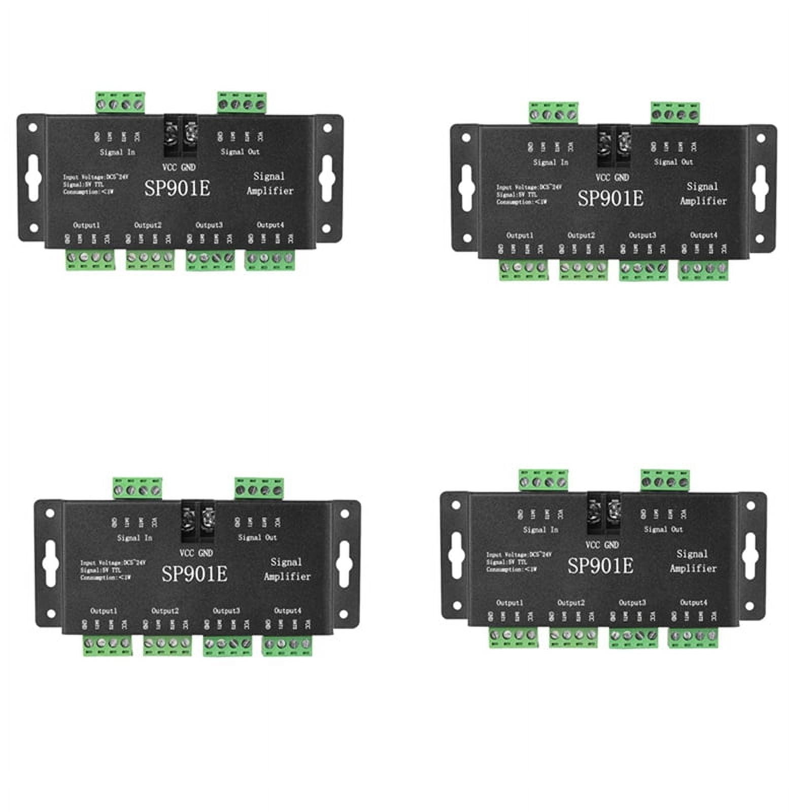 4X SP901E LED Pixel SPI Signal Amplifier Repeater Addressable LED Strip ...