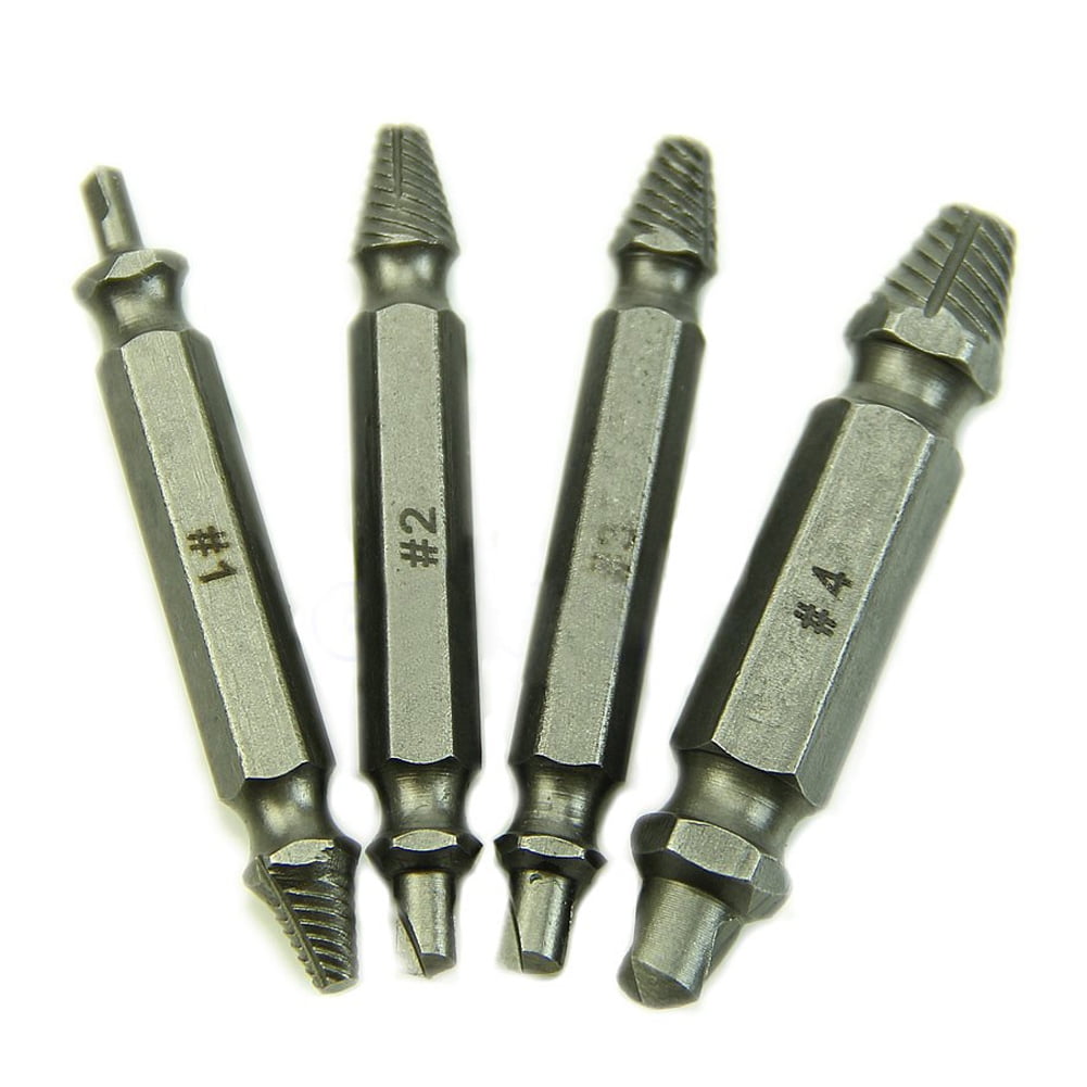 4X Screw Extractor Drill Bits Guide Set Broken Bolt Remover Easy Out #1 ...