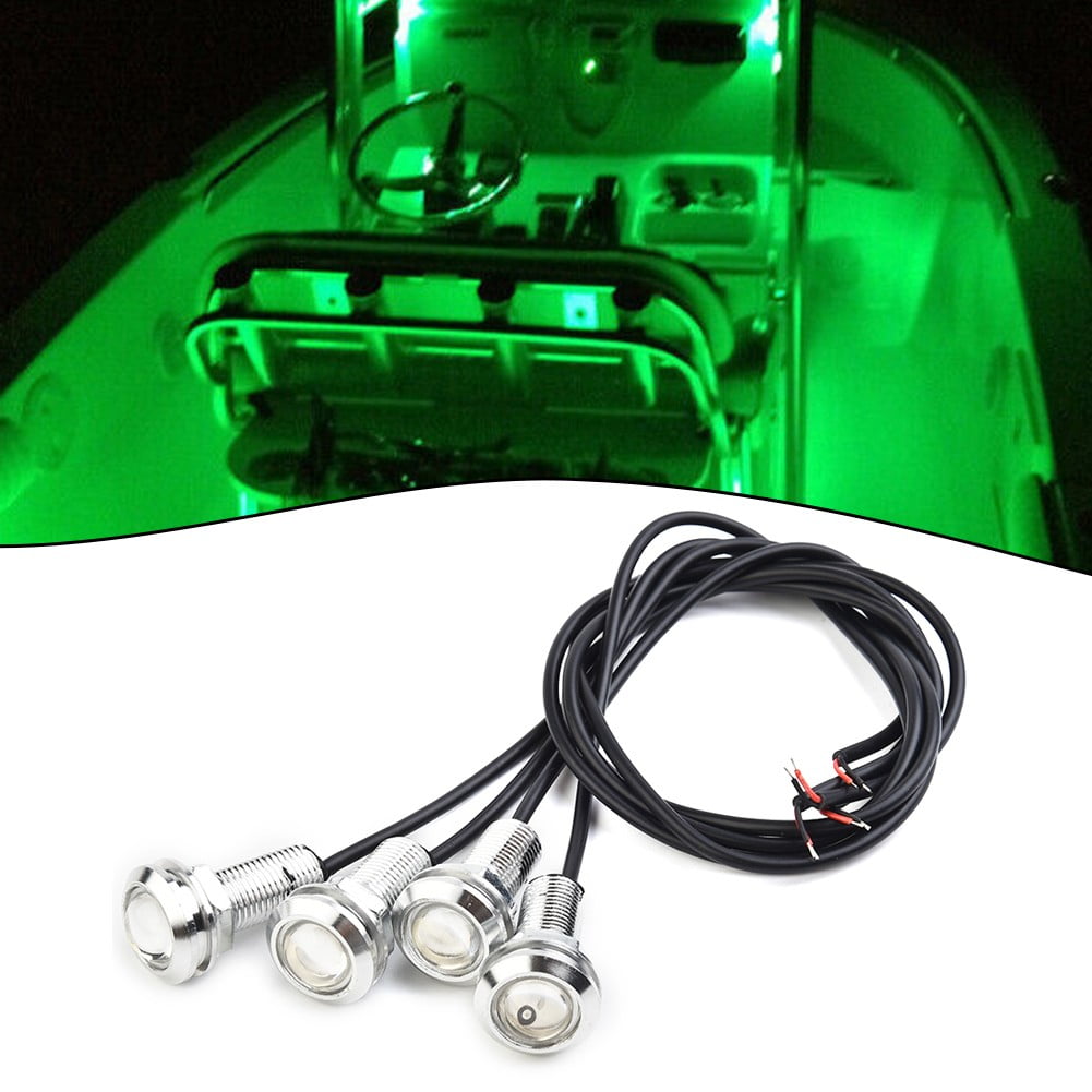 4x Silver LED Boat Light Waterproof 12v Deck Storage Kayak Bow Trailer ...