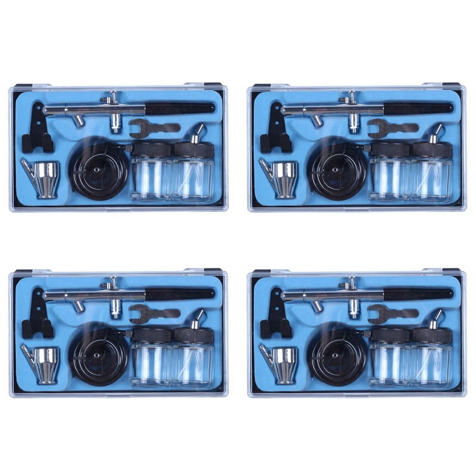 4X Siphon Feed Dual Action 0.35Mm Airbrush Kit Tool Air Brush for ...