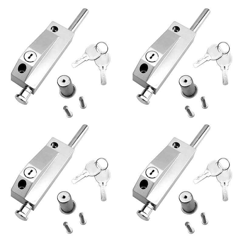 4X Sliding Door Lock for Window Glass Patio Doors Silver Auxiliary ...