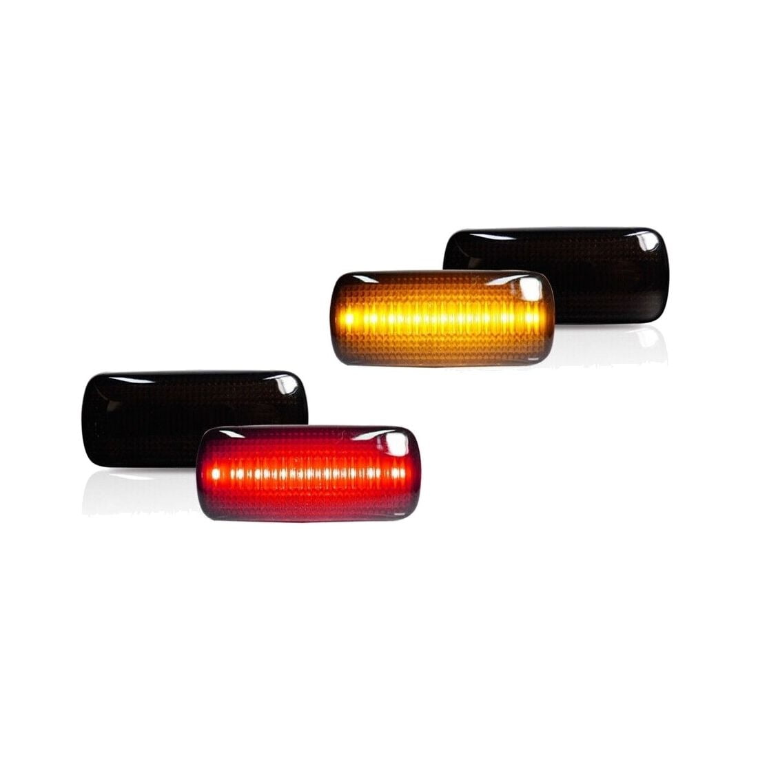 4X Smoked Quarter Panel Side Marker Lights with Black ABS Housing ...