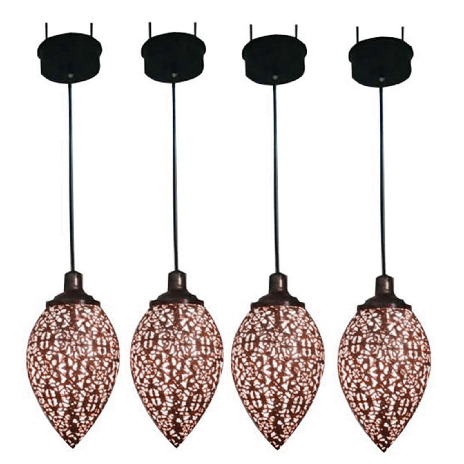 4X Solar Powered LED Moroccan Hanging Lantern Retro Moroccan Pattern ...