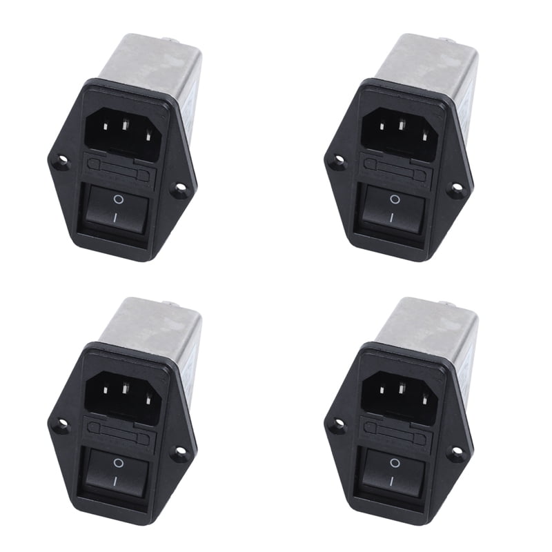 Emi Filter C14 Outlet Rocker Switch IEC Connector Power Filter With ...
